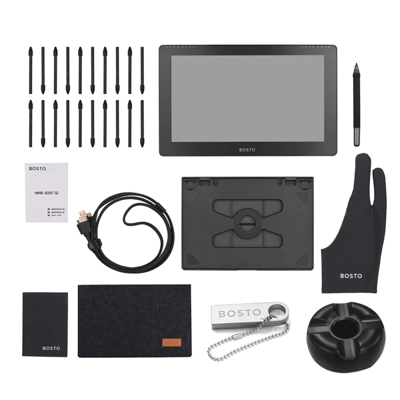 BOSTO BT-16HDT Portable 15.6Inch H-IPS LCD Graphics Drawing Tablet ...